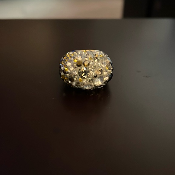 Swarovski | Jewelry | Swarovski Gold Crystal Bubble Ring 52 6 | Poshmark